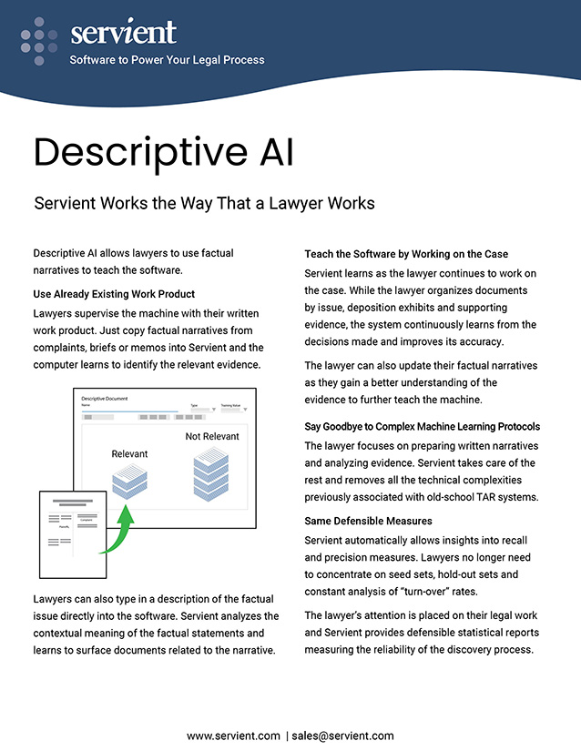 Descriptive AI Data Sheet